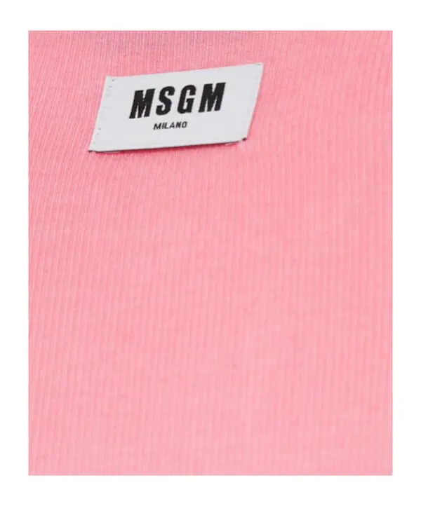 MSGM Ribbed Long Sleeve Stretch T-shirt