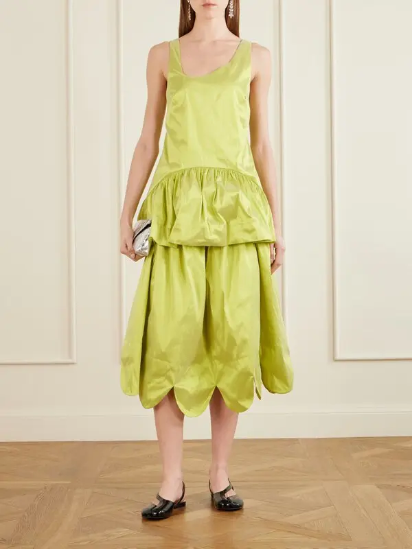 Simone Rocha Basque-style Midi Skirt With Petal Hem