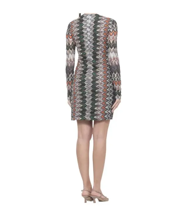 Missoni Chevron Knit V-neck Knitted Dress