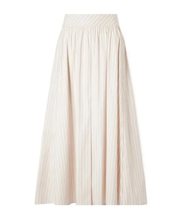 Theory Striped Midi Skirt