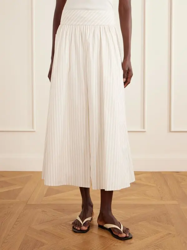 Theory Striped Midi Skirt