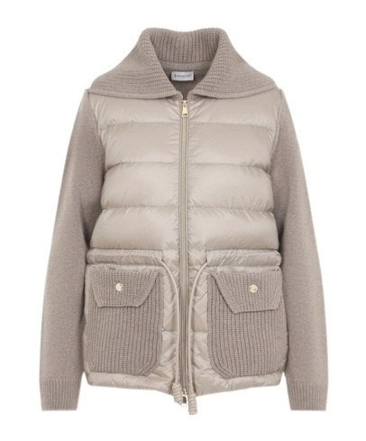 Moncler Padded Zip-up Cardigan - Beige
