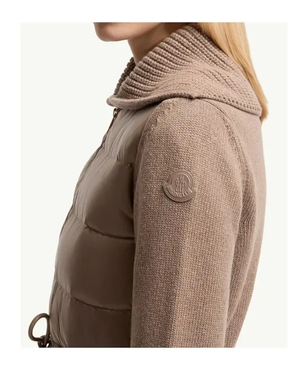 Moncler Wool Cashmere Blend Padded Zip-up Cardigan