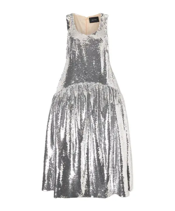 Simone Rocha Sequined Maxi Dress - Silver