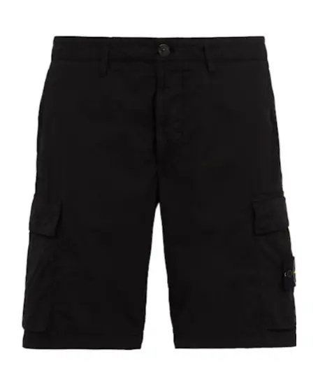 Stone Island Logo Cotton Regular Shorts
