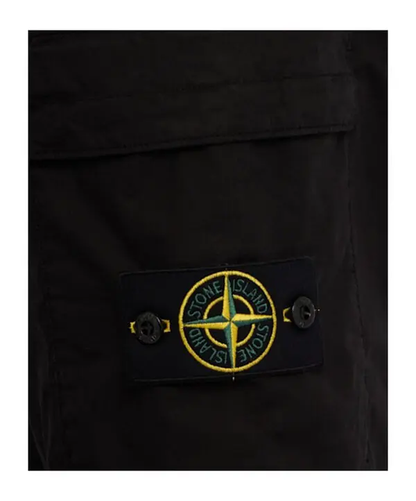 Stone Island Logo Cotton Regular Shorts