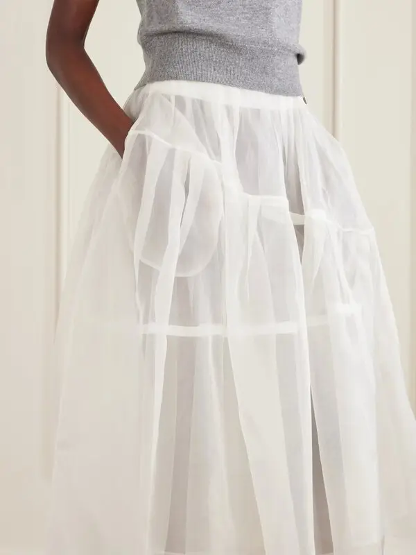 Simone Rocha Layered Pleated Midi Skirt