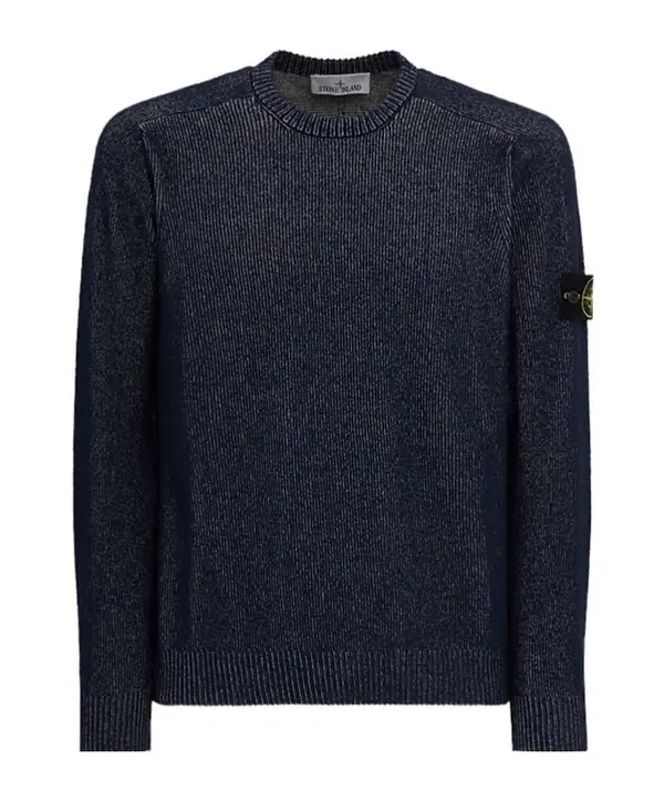 Stone Island Logo Cotton Blend Crewneck Sweater