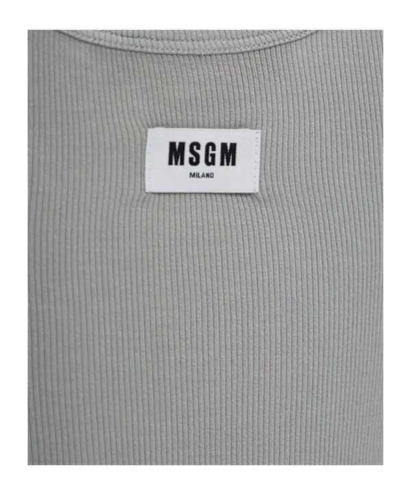 MSGM Ribbed Stretch Viscose Tank Top