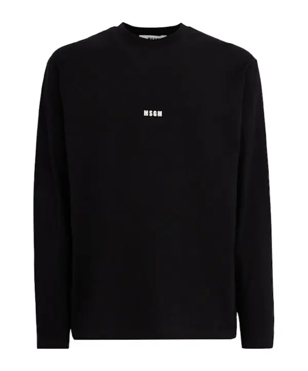 MSGM Logo Long Sleeve Cotton T-shirt