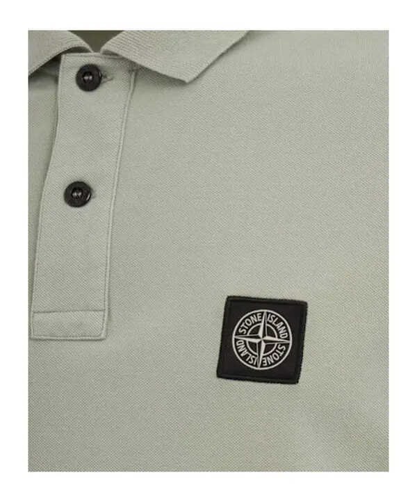 Stone Island Logo Patch Cotton Polo Shirt