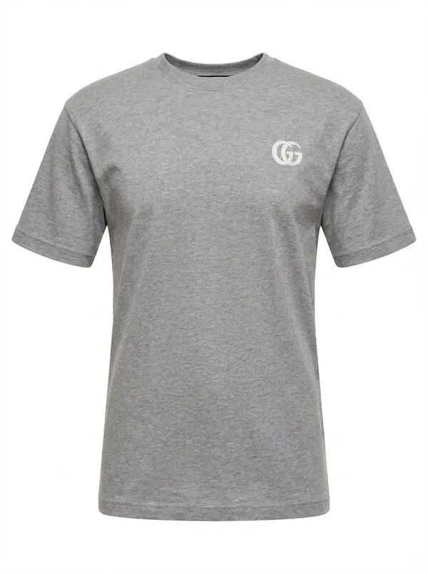 Gucci Logo Embroidered Jersey T-shirt - Grey