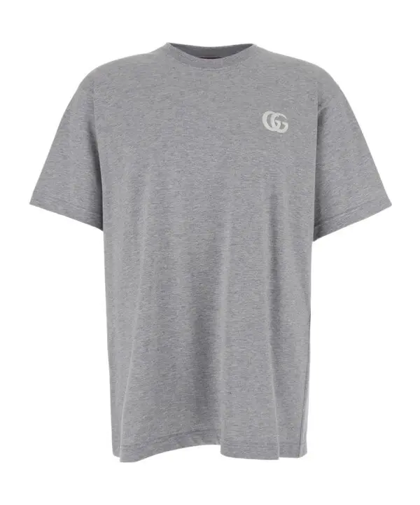 Gucci Logo Embroidered Jersey T-shirt - Grey
