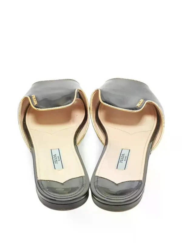 Prada Logo-plaque Patent Leather Sandals
