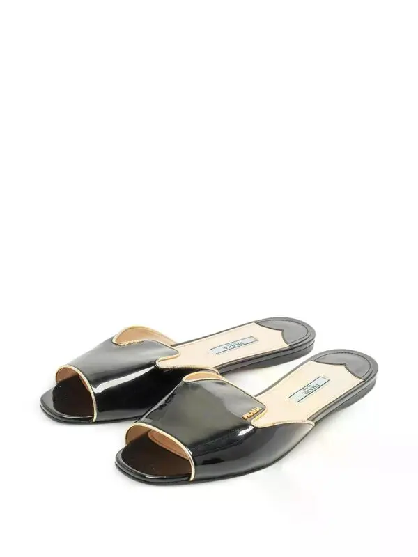 Prada Logo-plaque Patent Leather Sandals