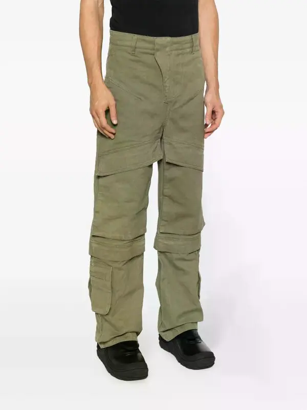 ENTIRE STUDIOS Khaki Cotton Cargo Trousers