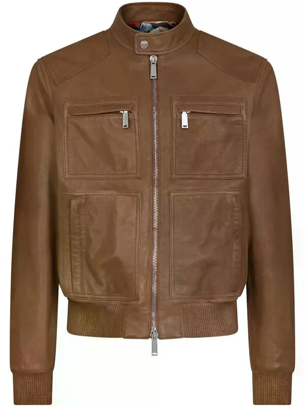 Dsquared2 Zip-up Leather Jacket