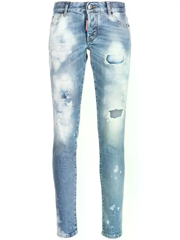 Dsquared2 Distressed Acid Wash Skinny Jeans