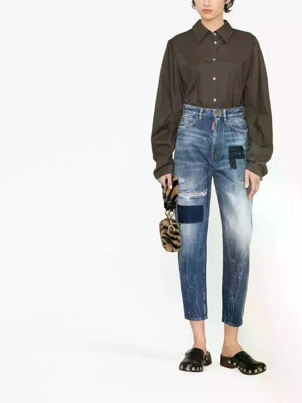 Dsquared2 Cropped Patchwork Jeans