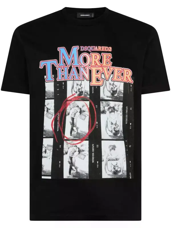 Dsquared2 Graphic-print Cotton T-shirt - Black