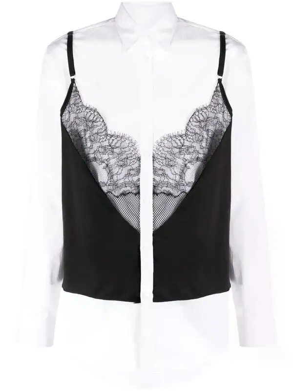 Dsquared2 Layered Lace-embellished Shirt - White