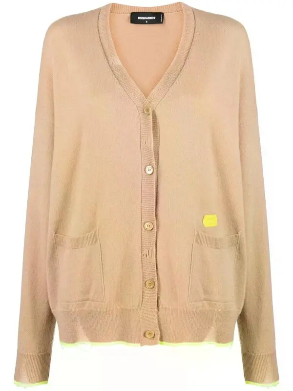 Dsquared2 Distressed Contrast Trim Cardigan