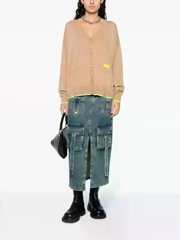 Dsquared2 Distressed Contrast Trim Cardigan