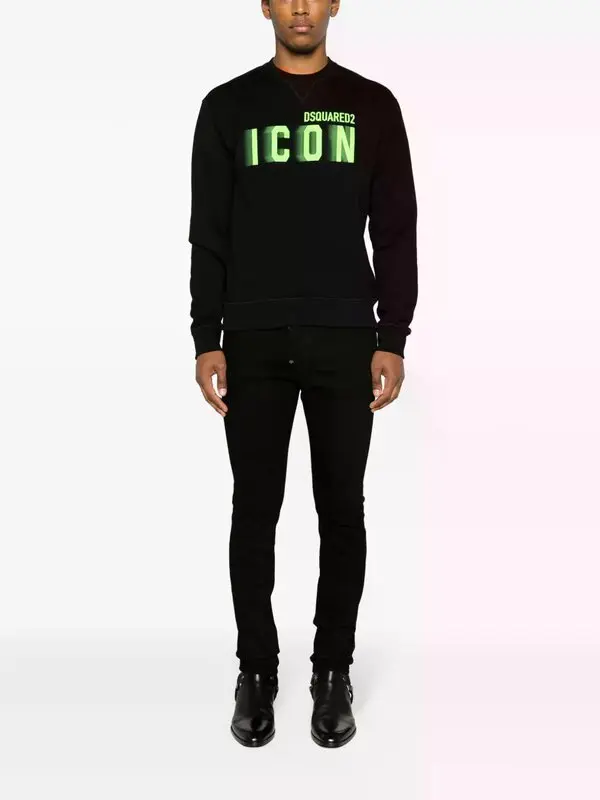 Dsquared2 Icon Print Cotton Sweatshirt - Black