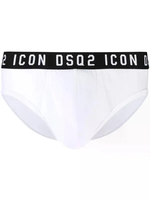 Dsquared2 Logo Waistband Stretch Briefs - White