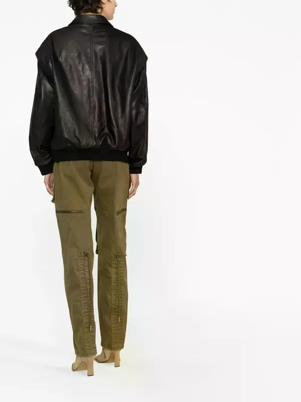 Dsquared2 Zipped Goatskin Bomber Jacket