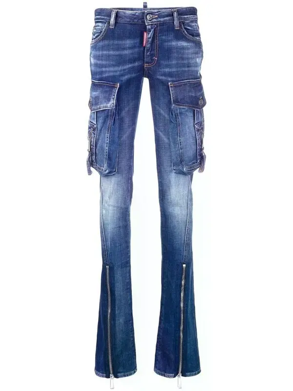 Dsquared2 Indigo Cargo Flared Jeans