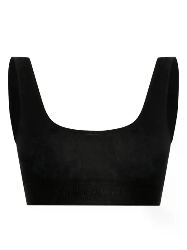 Palm Angels Logo-tape Sports Bra - Black