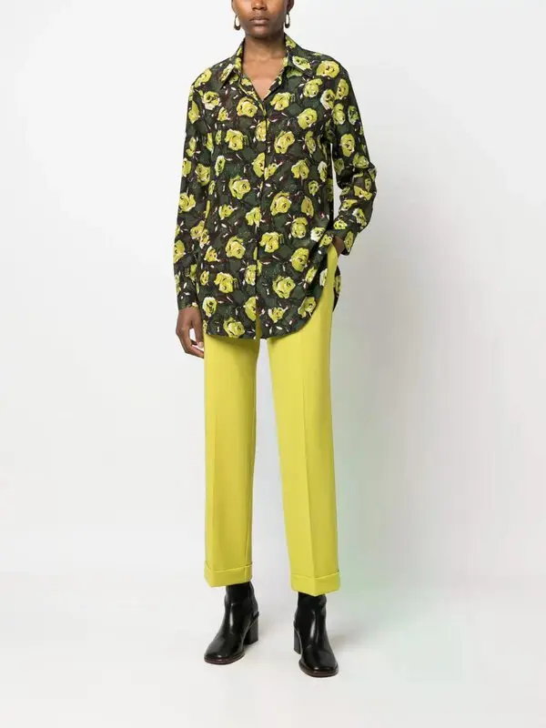 P.a.r.o.s.h Silk Floral Print Shirt