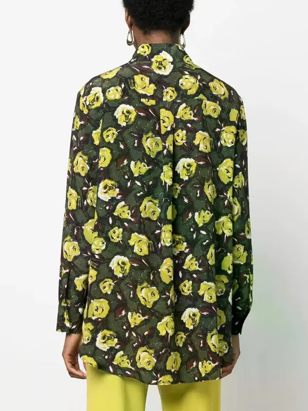 P.a.r.o.s.h Silk Floral Print Shirt