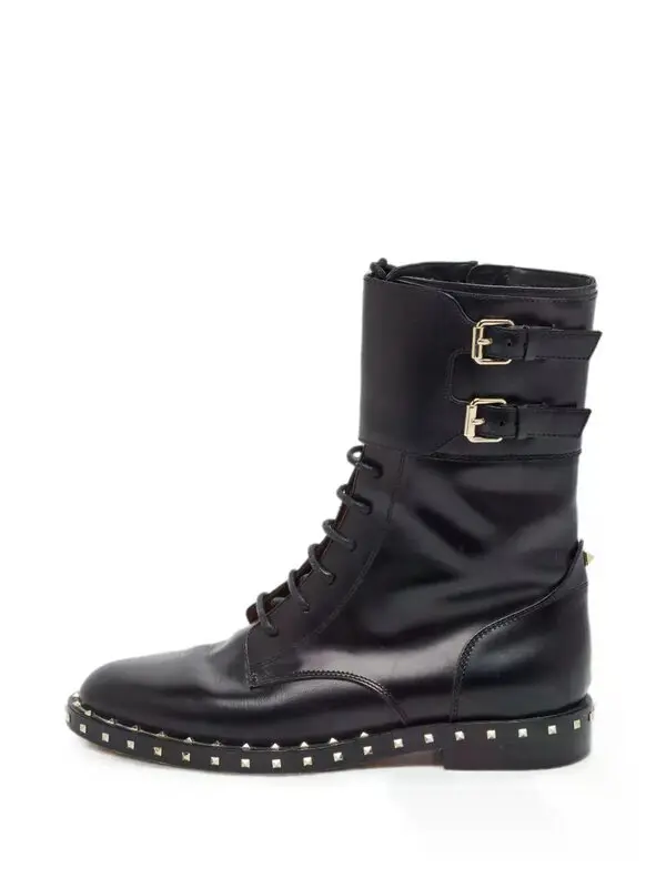 Valentino Garavani Rockstud Leather Combat Boots