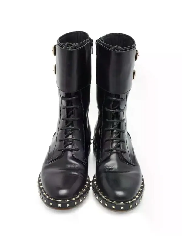Valentino Garavani Rockstud Leather Combat Boots
