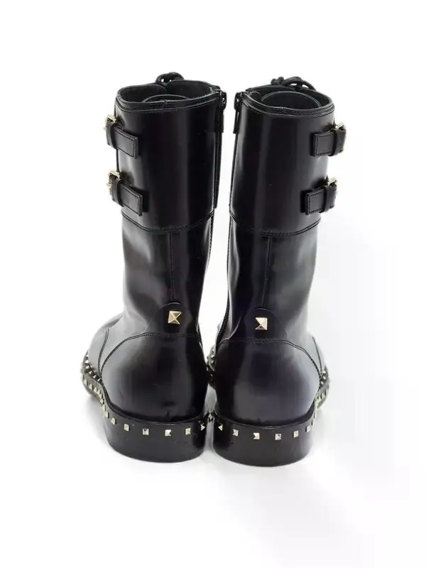 Valentino Garavani Rockstud Leather Combat Boots