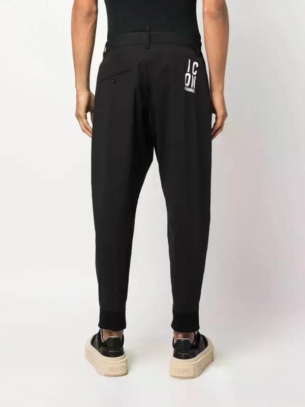 Dsquared2 Icon Print Tapered-leg Trousers