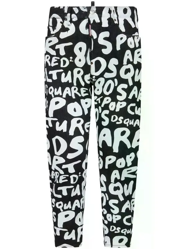 Dsquared2 Slim-leg Jeans With All-over Logo Print
