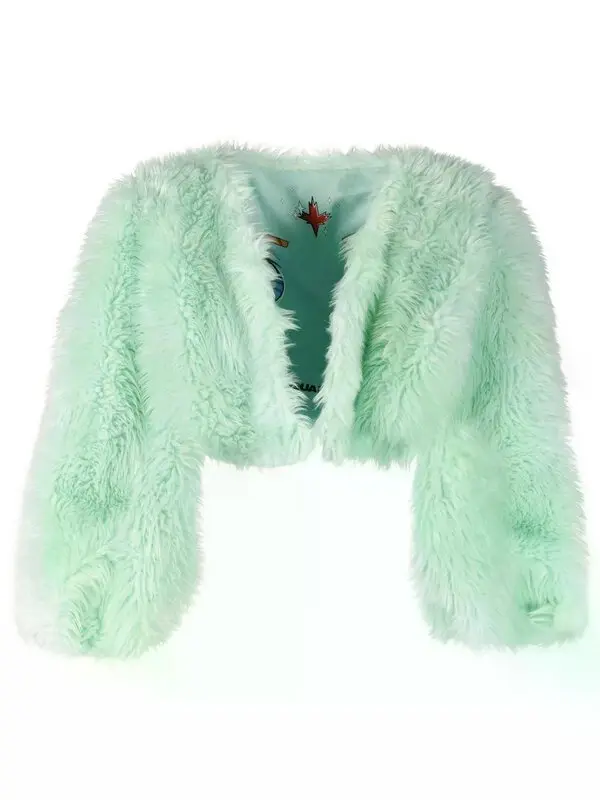 Dsquared2 Mint Faux-fur Cropped Jacket