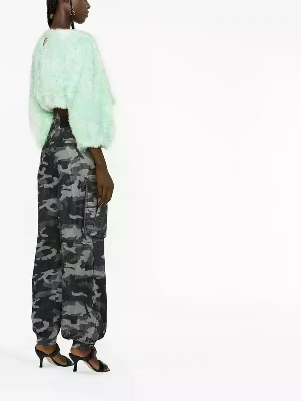 Dsquared2 Mint Faux-fur Cropped Jacket