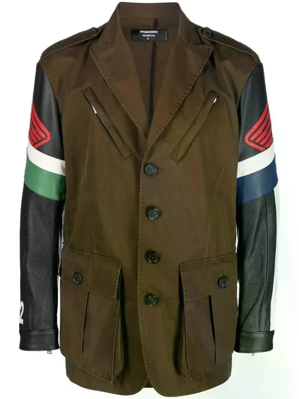 Dsquared2 Contrast-sleeve Biker Jacket
