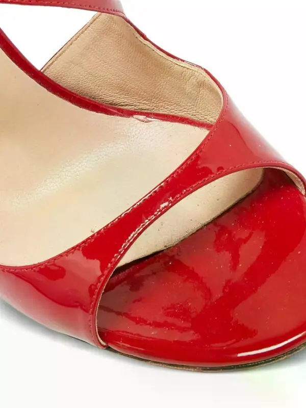 JIMMY CHOO Lance Patent Leather Heeled Sandals