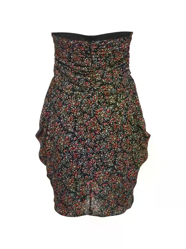 Sandro Floral Print Strapless Midi Dress