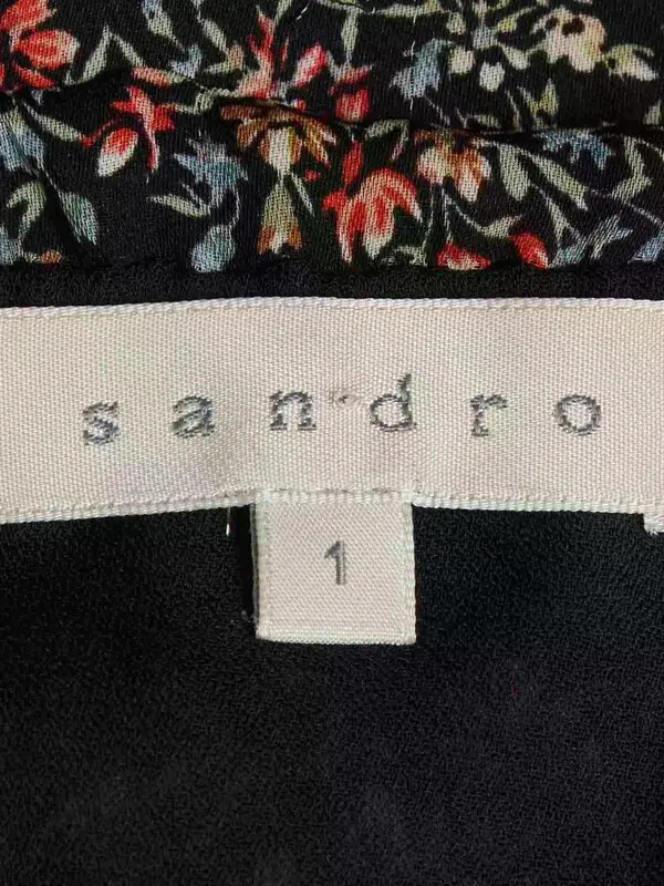 Sandro Floral Print Strapless Midi Dress