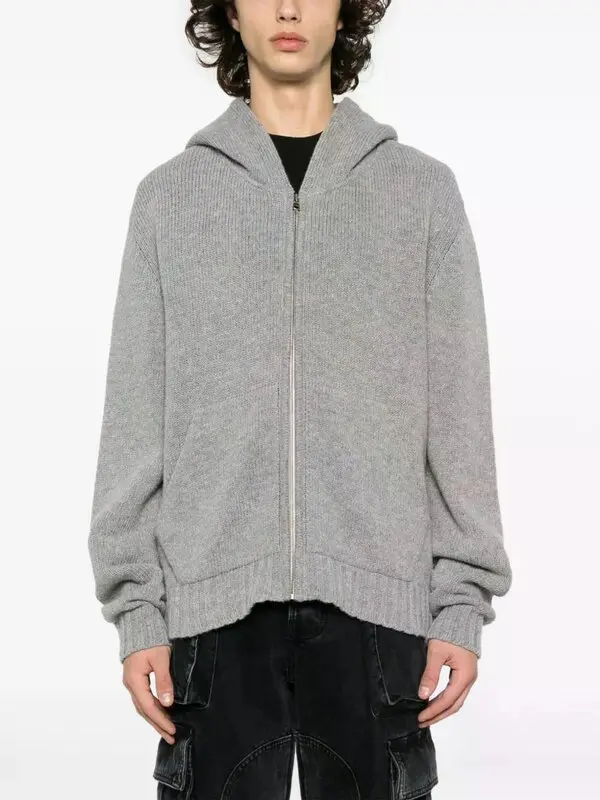 Palm Angels Curved-logo Zip-up Hoodie