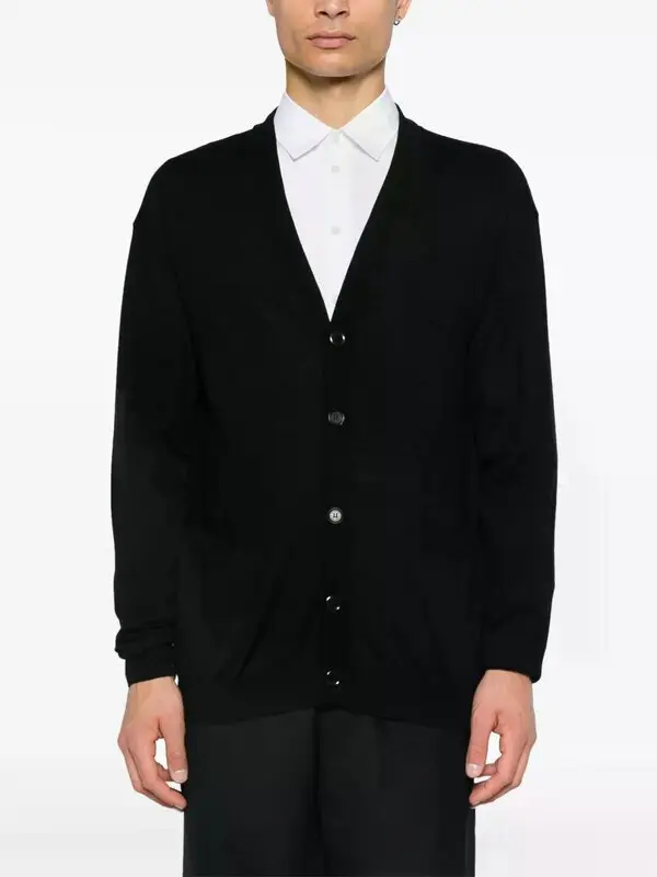 Moschino Slogan-embroidered Virgin Wool Cardigan