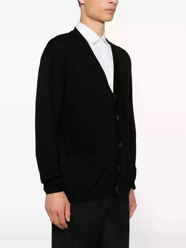 Moschino Slogan-embroidered Virgin Wool Cardigan