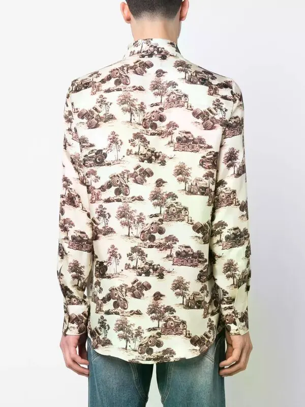 Dsquared2 Monster Truck-print Silk Shirt
