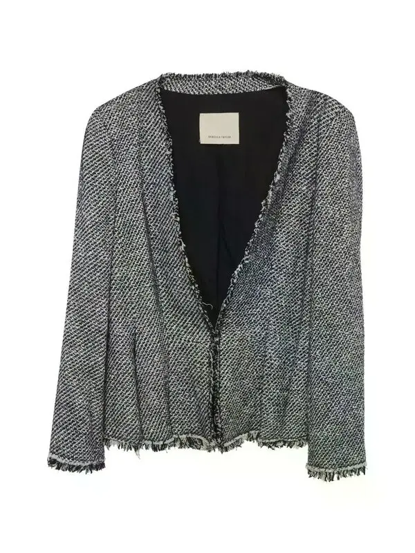 Dolce & Gabbana White/ Tweed V-neck Jacket